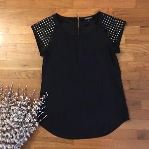 Express | Tops | Express Blouse With Gold Rhinestones | Poshmark